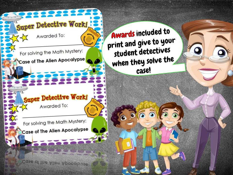 Algebra Math Mystery: Case of the Alien Apocalypse - 7th Grade Edition